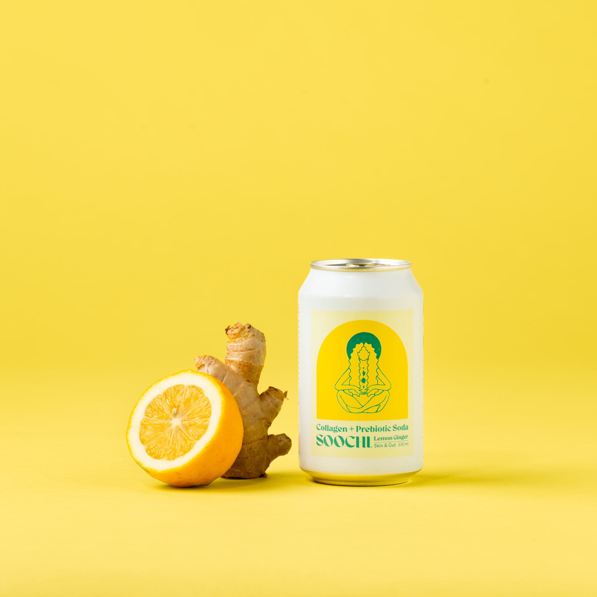 Soochi Drinks - Collagen + Prebiotic Soda- Lemon Ginger - On-Schedule